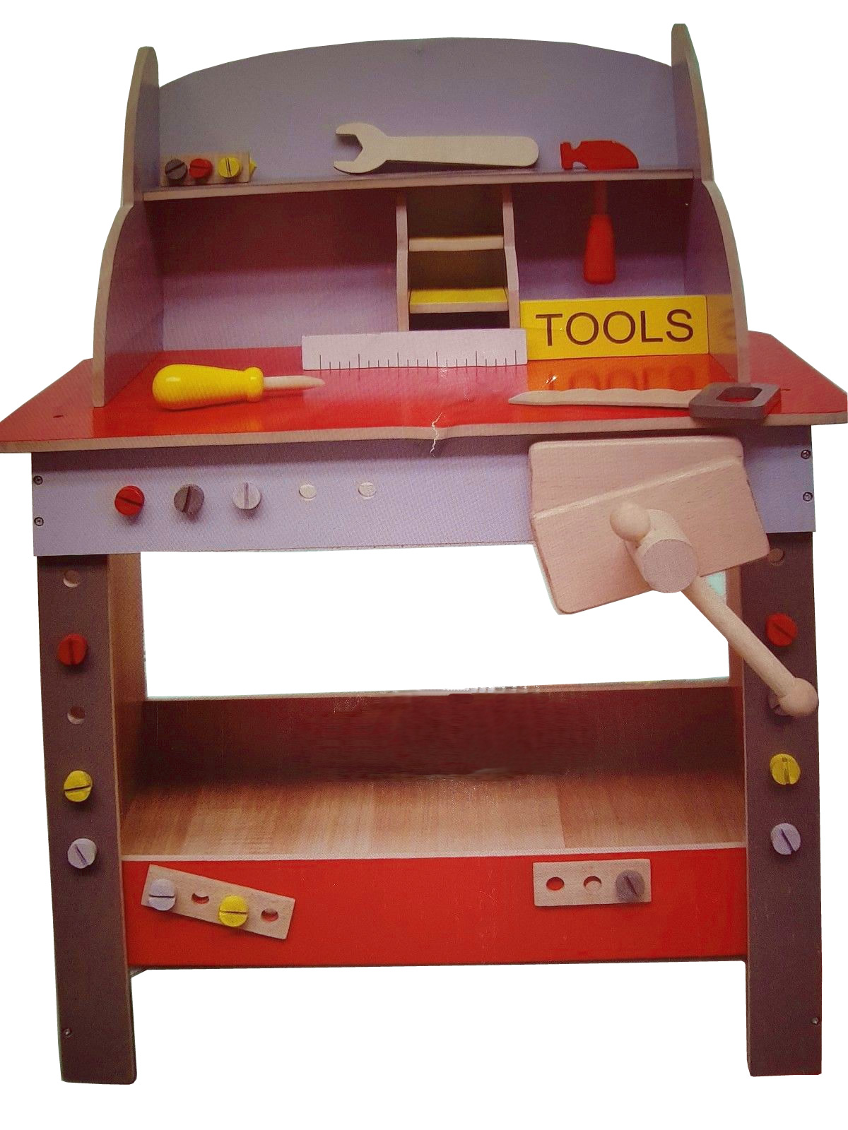 KIDS CHILDS WOODEN WORK BENCH WORKBENCH WOOD TOOL HAMMER SAW VICE GIFT ...