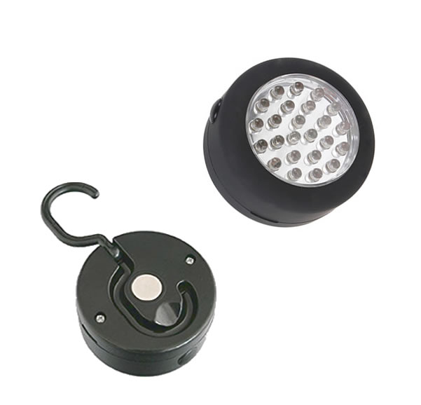 4 x 24 LED ROUND CAMPING MAGNETIC WORKSHOP LIGHT LAMP BATTERY POWERED ...