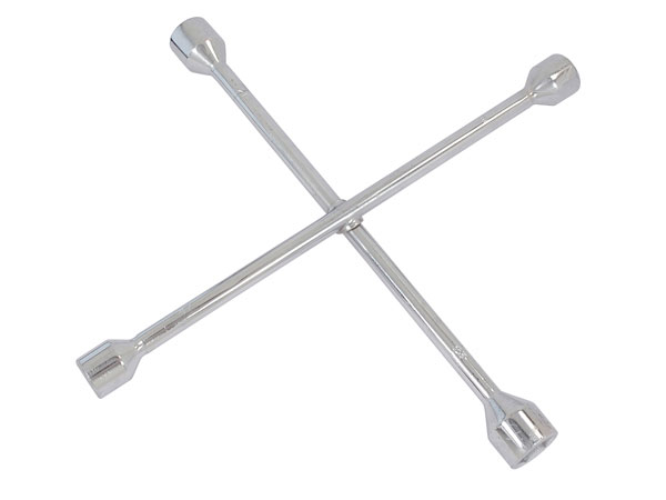 4 WAY UNIVERSAL WHEEL BRACE NUT RIM WRENCH CROSS HAND TOOL 17MM 19MM ...