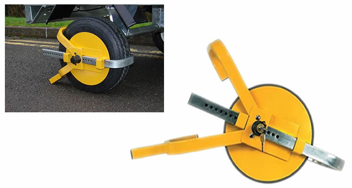 HEAVY DUTY WHEEL CLAMP SAFETY SECURE TRAILER TOWING SECURITY LOCK 8"-10 ...