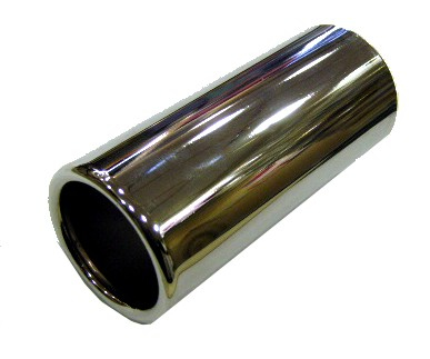 UNIVERSAL STRAIGHT CHROME EXHAUST TAIL PIPE TRIM ROLL END 45.6MM 48MM ...
