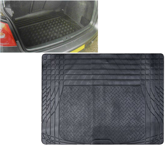 HEAVY DUTY CAR BOOT MAT UNIVERSAL FIT RUBBER TRUNK LINER NON SLIP ...
