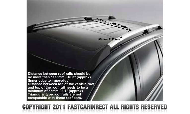 UNIVERSAL ROOF BARS RACK LOCKABLE CAR ROOFBARS CARS WITH RAISED RAILS ...